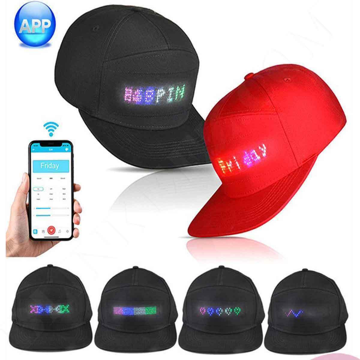 Programmable LED Message Hat Snapback Baseball LED Hat Hiphop Hat Men ...