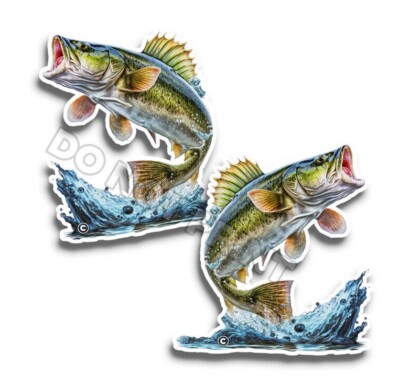 FISHING Vinyl Stickers FISH NATURE Great Outdoors ANIMAL DECALS C35006 ...