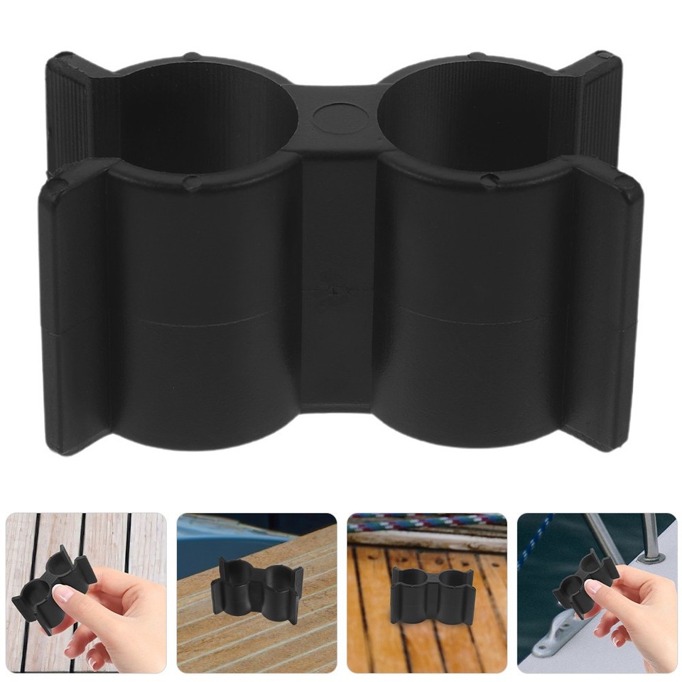 3 Pcs Double Port Pipe Clamp Boat Accessories Paddle Holder Clips Deck ...