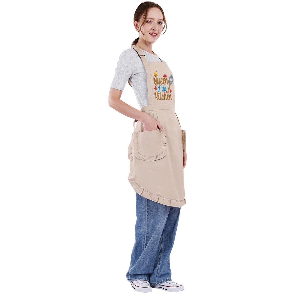 Funny Cooking Aprons for Women with Pockets, Embroidered Cute Baking ...