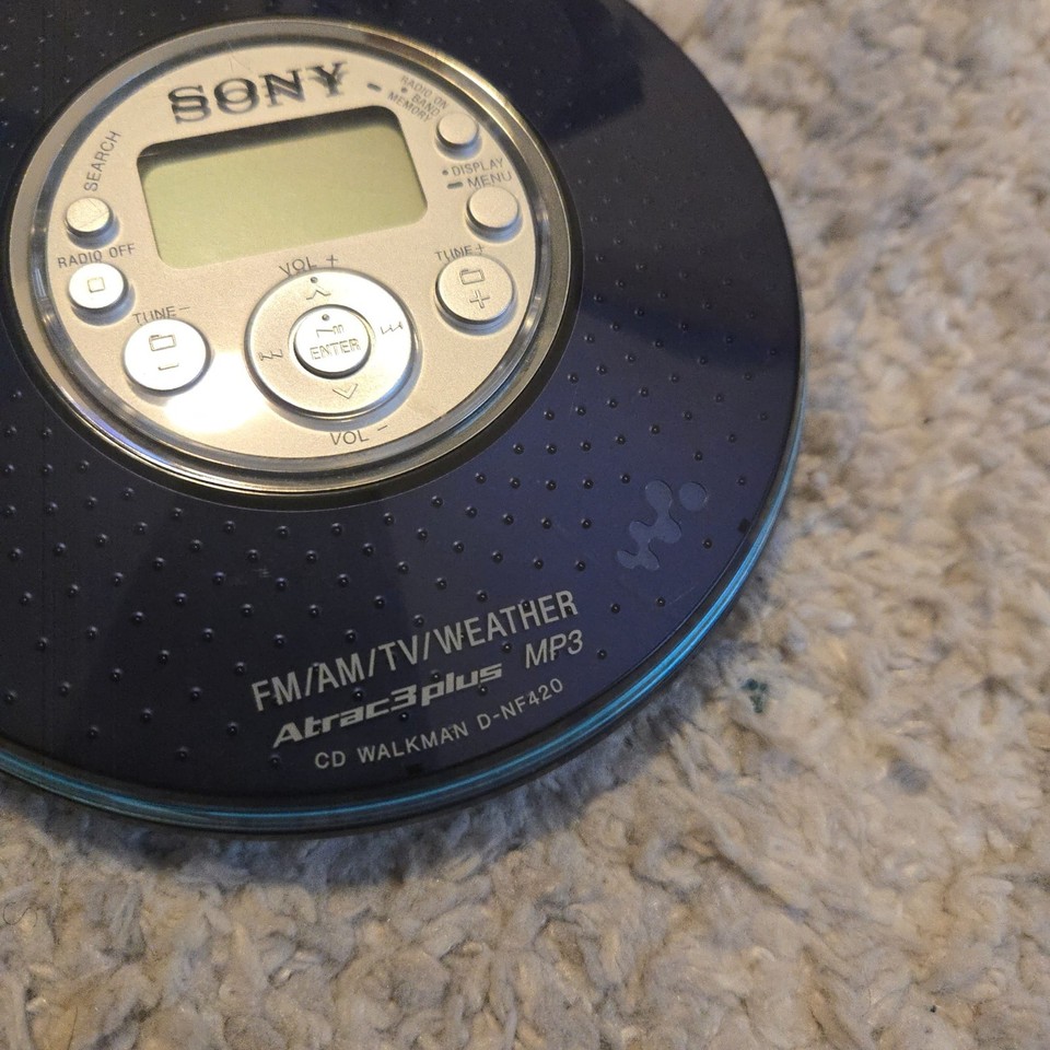 Sony CD Walkman PSYC D-NF420 Atrac3Plus MP3 AM FM TV Weather Radio ...