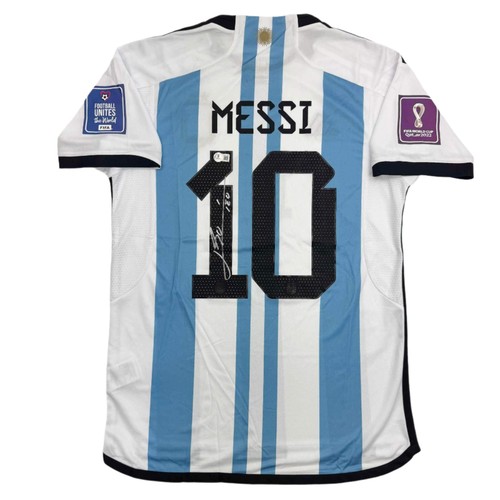 Autographed/Signed Lionel Leo Messi Argentina Blue/White Soccer Jersey ...