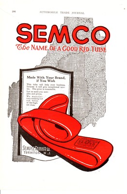 1920 ad Vintage Car Part Semco red Tire Tube Burd Quick seating Piston ...