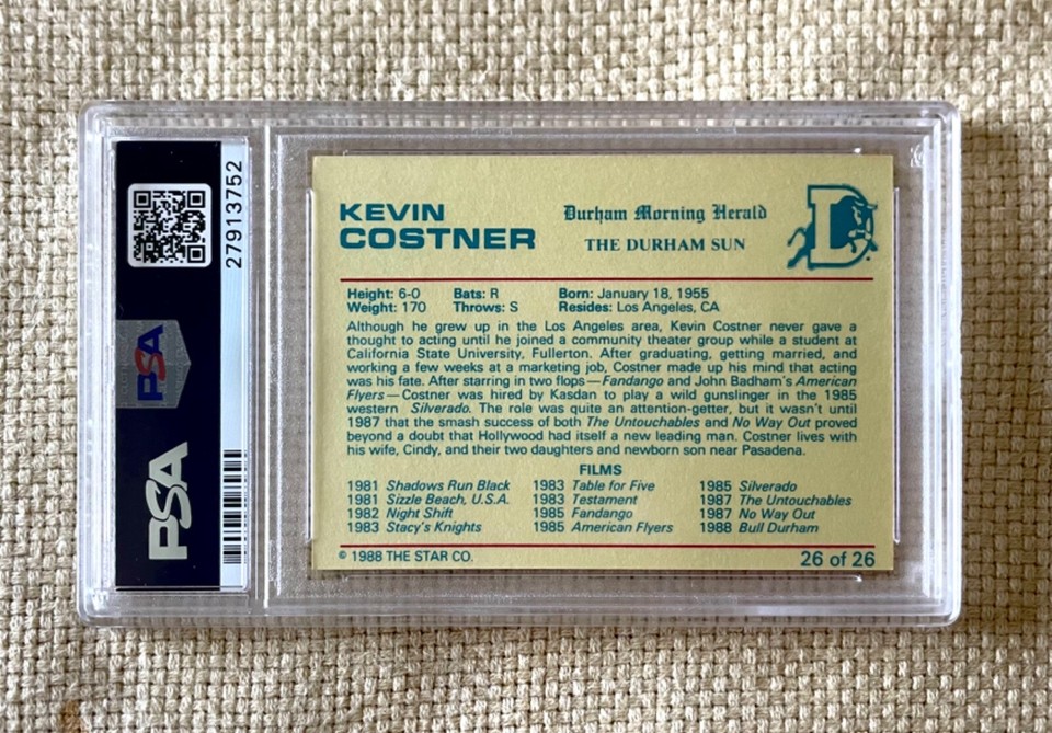 Kevin Costner - Crash Davis 1988 STAR - Bull Durham Bulls - ORANGE ...