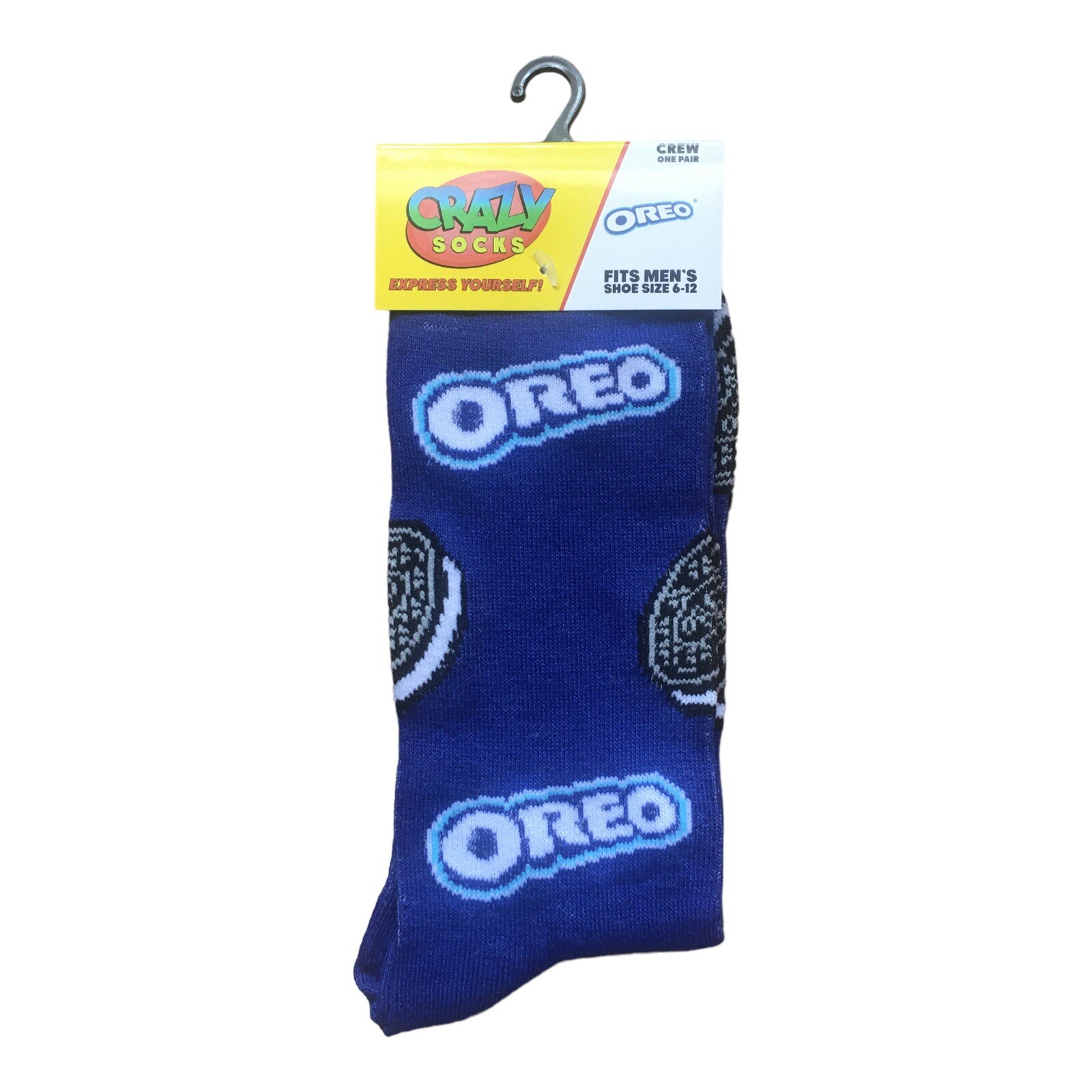 NWT Crazy Socks Oreo Logo Mens Crew Size 6-12 Funny Novelty Socks (1 ...