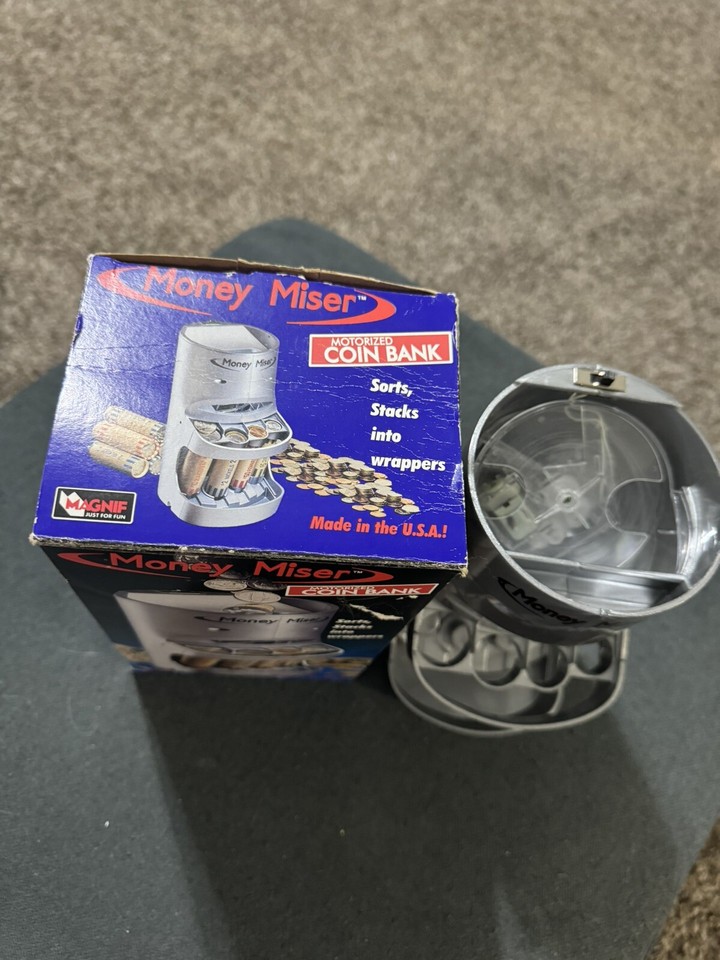 Money Miser Motorized Coin Bank. Sorts, And Stacks Coins Into Wrappers ...