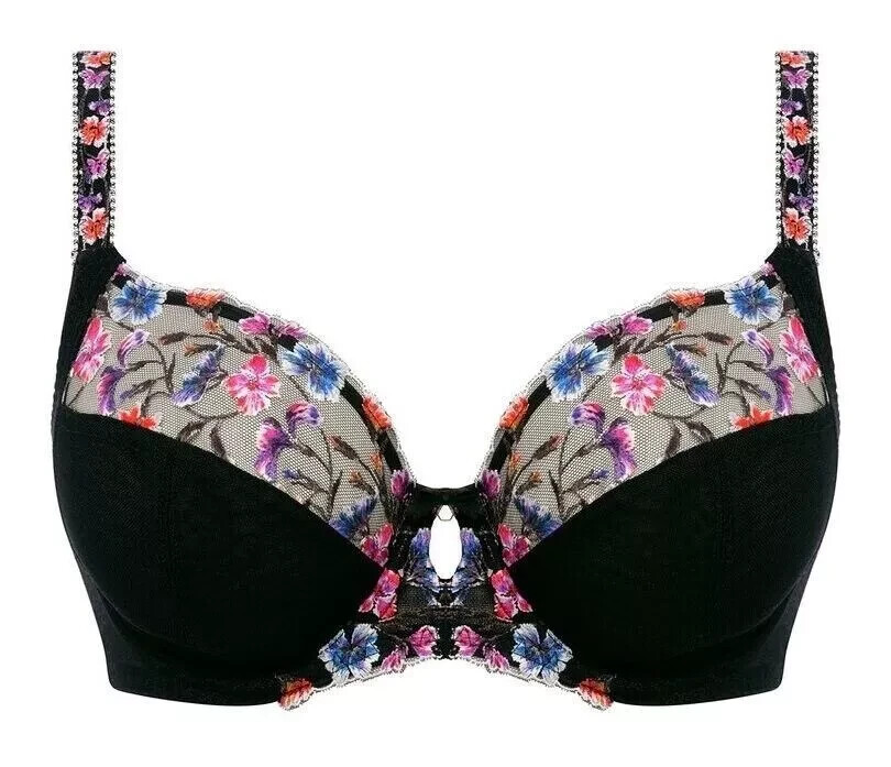 Fantasie Aurelia Bra Black Lace Size 30F Underwired Side Support Full ...