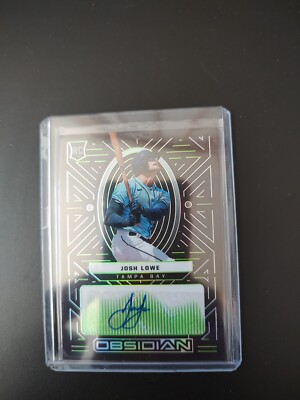 Josh Lowe 2022 Panini Chronicles Obsidian Rookie Green Autograph /5 #OA ...