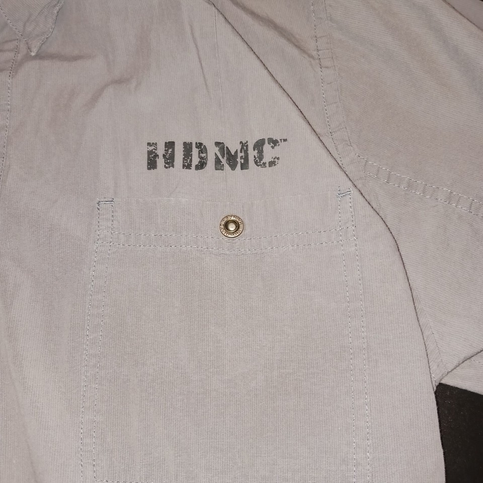 Harley-Davidson Mens XL Gray Short Sleeve Shirt Snaps Applicated ...