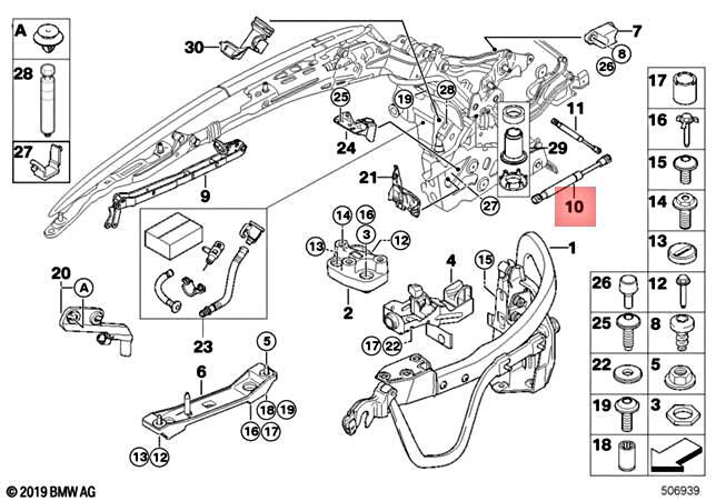 Genuine BMW M4 E93 F33 F83 Gas Pressurized Spring F Main Pillar ...