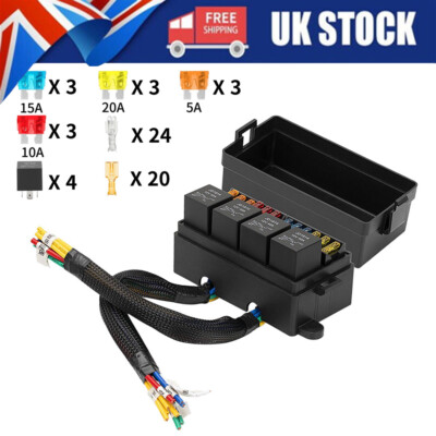 Universal Fuse Relay Box 12 Way 5 Pin 12V 40A Car Trunk Marine Block ...