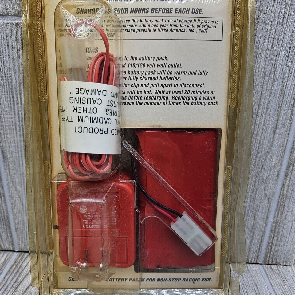 NIKKO R/C 9.6V Rechargeable NiCd Battery Pack & Quick Charger 1299 NEW ...