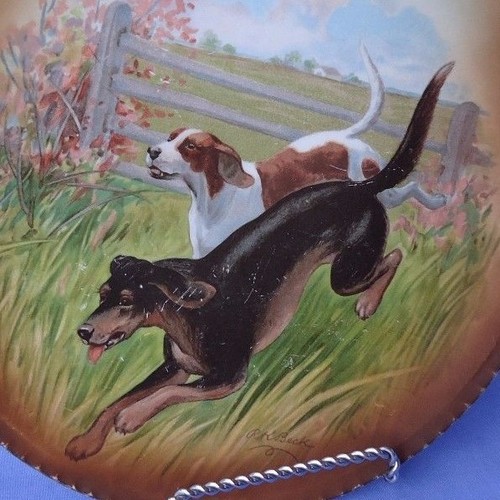 German Shorthaired Pointer Coonhound hunting dogs RK BECK 10" plate | eBay