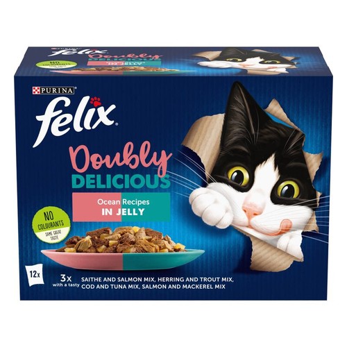 Felix Double Delicious Ocean Selection in Jelly Food for Adult Cats 48 ...