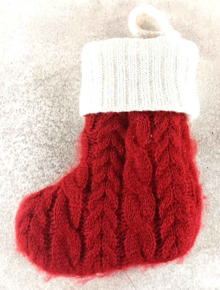 Christmas Stocking 7" x 4" Handmade Personalized Red with White Top Red ...