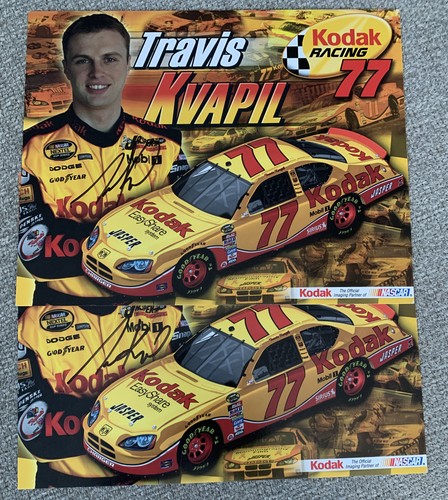 Travis Kvapil Signed 2005 Kodak Postcard Hero Card NASCAR Auto COA | eBay