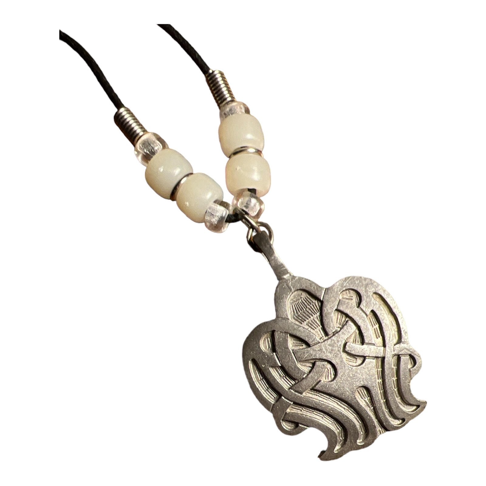 Solar Bead Necklace Pewter Celtic Harmony Pendant 19" Cord | eBay