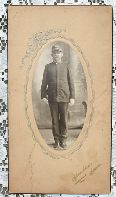 Antique Early 1900 s Photo Man In Streetcar ? Conductor Uniform Webb ...