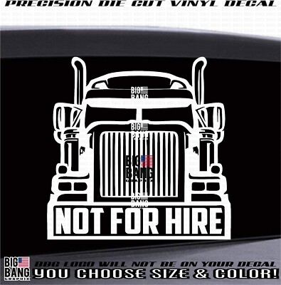 3x10 Inch Vehicle Decals "Not For Hire" Vinyl Decals 3" X 10 ...