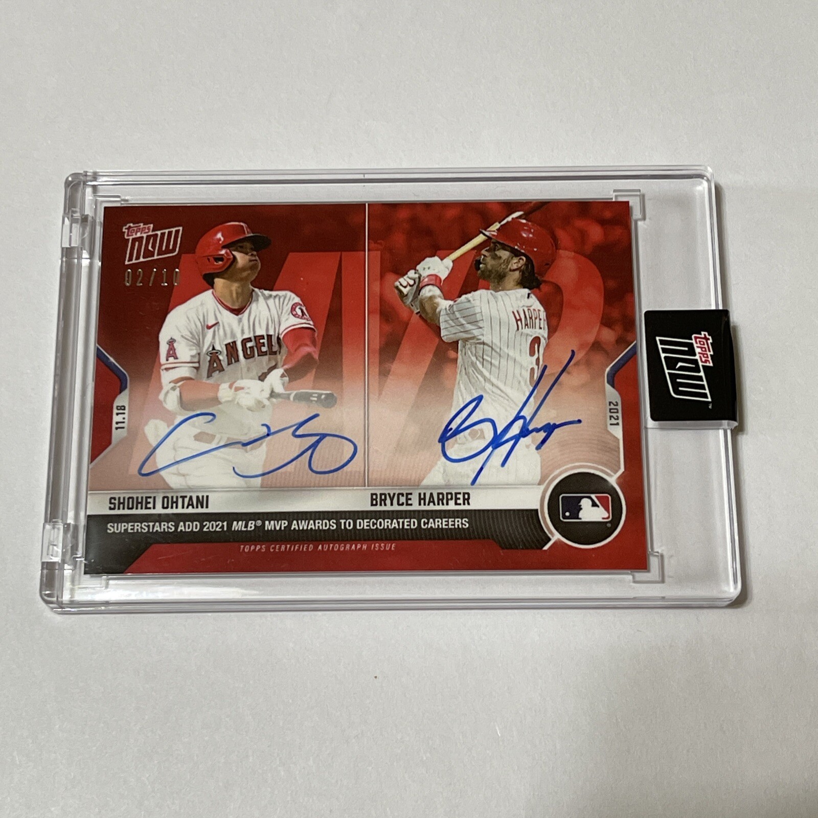 21 Topps NOW OS-42D SHOHEI OHTANI AL MVP BRUCE HARPER NL DUAL AUTOGRAPH ...