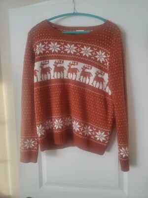 POL Rust Christmas Sweater Size Medium | eBay