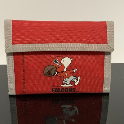 Vintage SNOOPY Peanuts NFL Atlanta Falcons Football Tri-Fold H&L Nylon ...