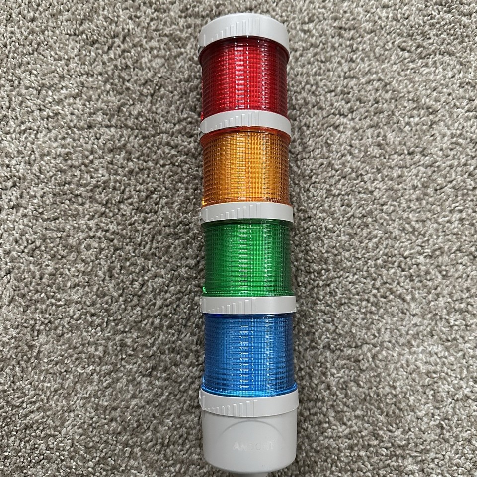 4 Stack LED Andon Tower Light (Red/Yellow/Green/Blue), IP65, Plug ...