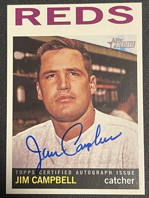 2013 Topps Heritage Real One Auto Jim Campbell #ROA-JC Auto 1964-style ...
