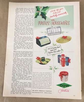 Dow plastic housewares vintage print ad 1952 art retro decor 1950s ...