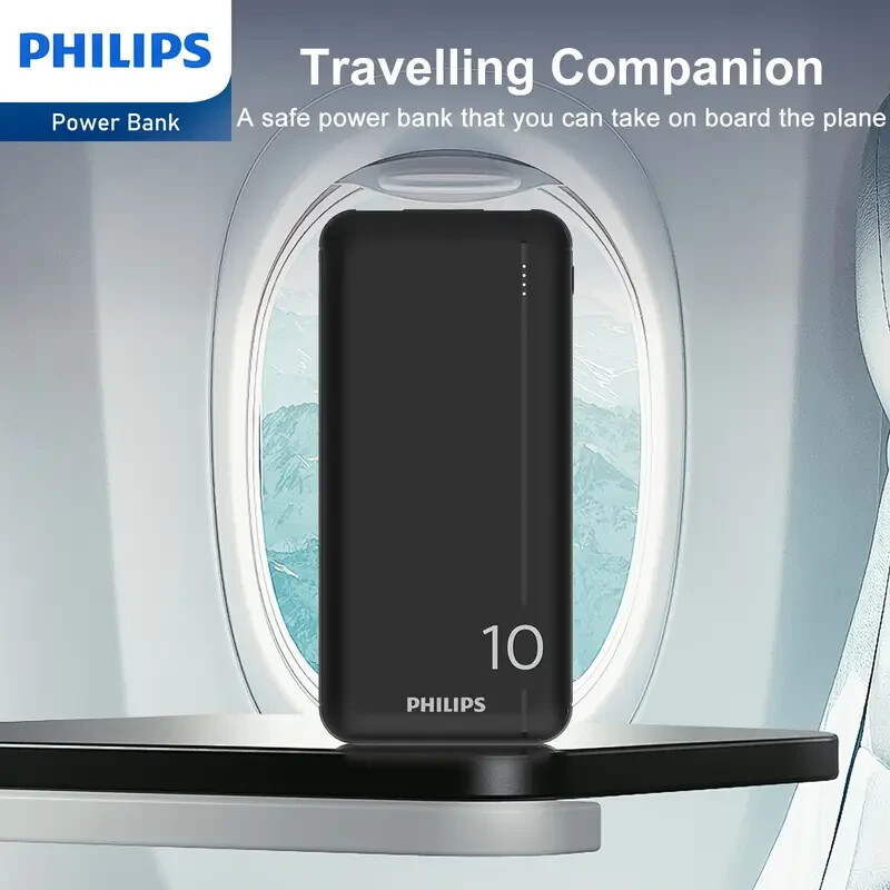 Philips 10000mAh Ultra Slim Mobile Power Bank, Fast Charge, Three Port ...