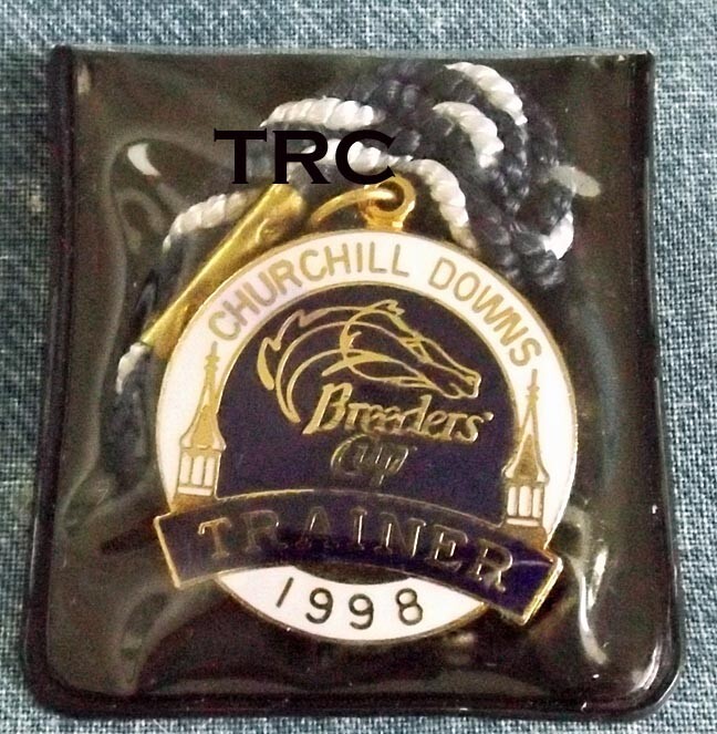 1998 CHURCHILL DOWNS BREEDERS CUP "TRAINER" HORSE RACING LAPEL PIN ...
