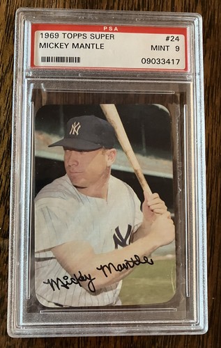 1969 TOPPS SUPER NO. 24 MICKEY MANTLE PSA 9 MINT | eBay