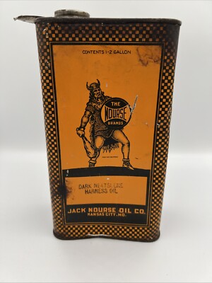 Jack Nourse Oil Co Kansas City Viking Orange 1/2 Gallon Independent Oil ...