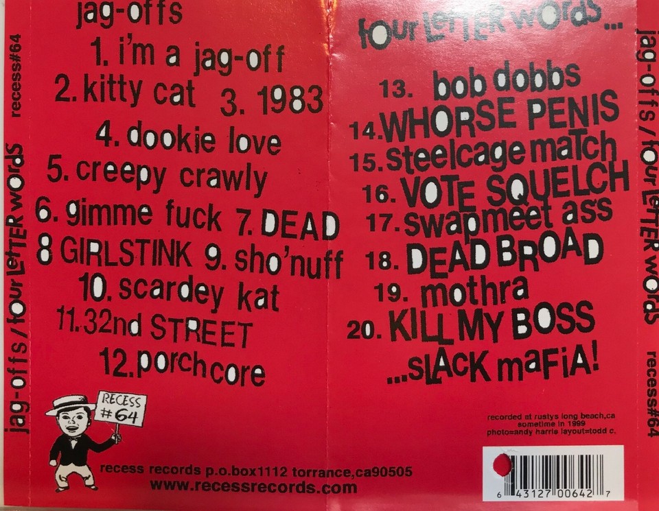 Jag-Offs / Four Letter Words by Jag Offs (CD 1999 Recess Records) *VG ...