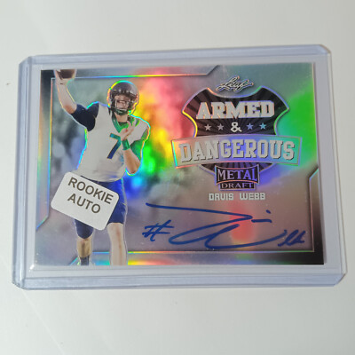 2017 Leaf Armed and Dangerous PRISMATIC BLUE Davis Webb RC Autograph ...