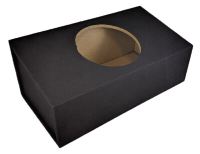 12" Empty Sub Subwoofer Enclosure MDF Black Carpeted Boom Bass Box Car ...