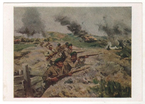 1965 WWII Brave border guard Bayonet attack Military WAR OLD Russian ...