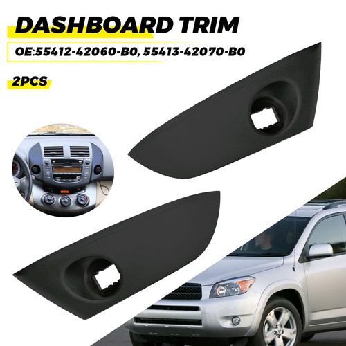 Black Pair Center Instrument Cluster Finish Trim Panel Fit 39052 Toyota ...