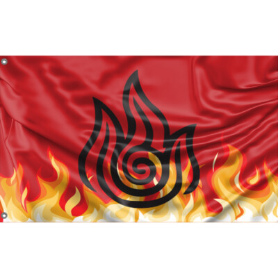 Avatar Inspired Fire Nation Flag II Unique Design, 3x5 Ft / 90x150 cm ...