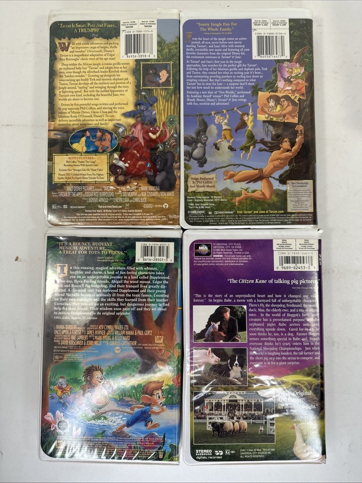 Lot of 18 Vintage VHS Animated Disney & Kids Movies in Clamshell Cases ...