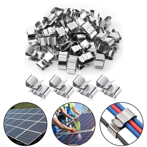 Stainless Steel Solar Panel Wire Clips 50 Pcs Barbed and Curved Design ...