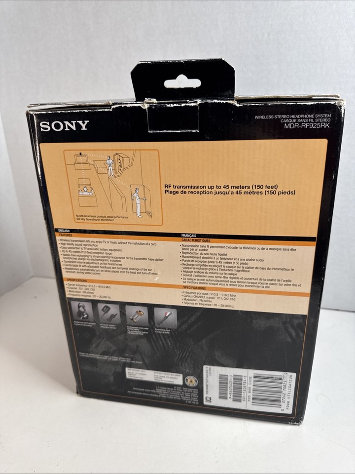 Sony MDR-RF925R Headband Wireless Headphones - Black *SEE DESCRIPTION ...