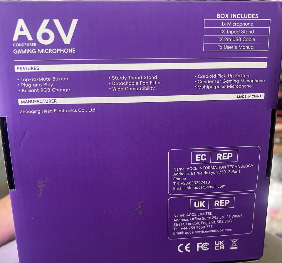 Fifine Ampligame A6V USB Gaming Microphone RGB Light w/ Pop Filter ...