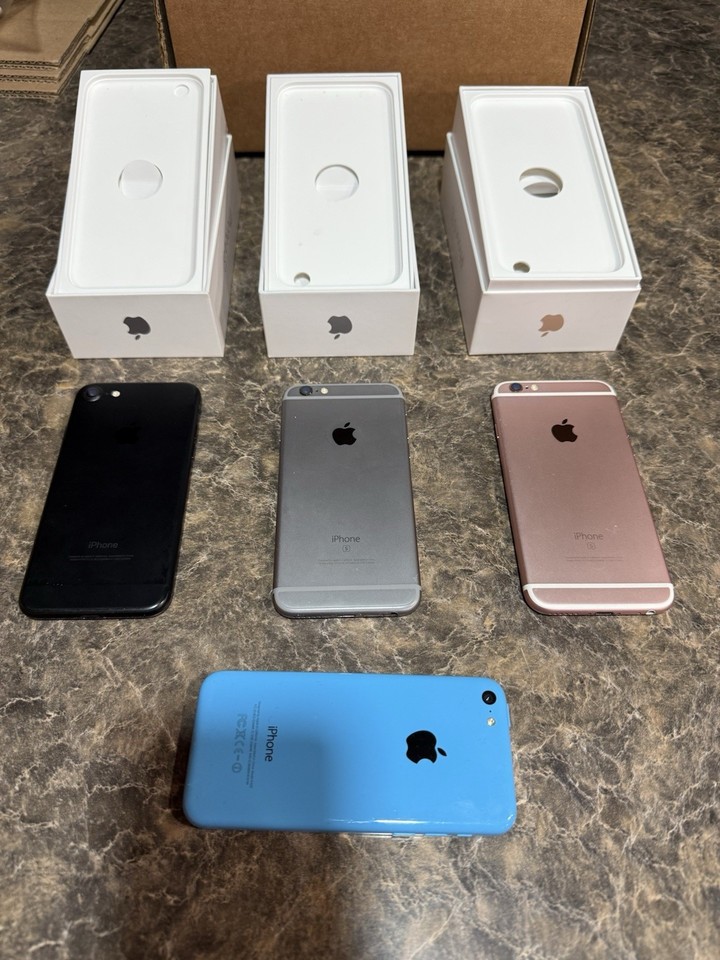 Apple iPhones - Lot Of 4 - 1 iPhone 7, 2 iPhone 6s, 1 iPhone 5c | eBay