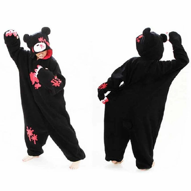 New Black Pink Gloomy Blood Bear Cosplay Costume Fleece Animal jump ...