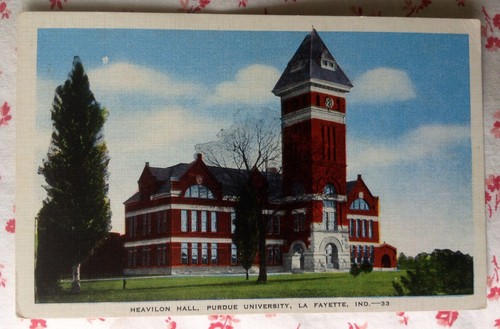 Vintage UNUSED Linen Postcard Heavilon Hall, Purdue University, La ...