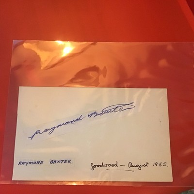 Raymond Baxter Motor Racing Driver Signed | eBay
