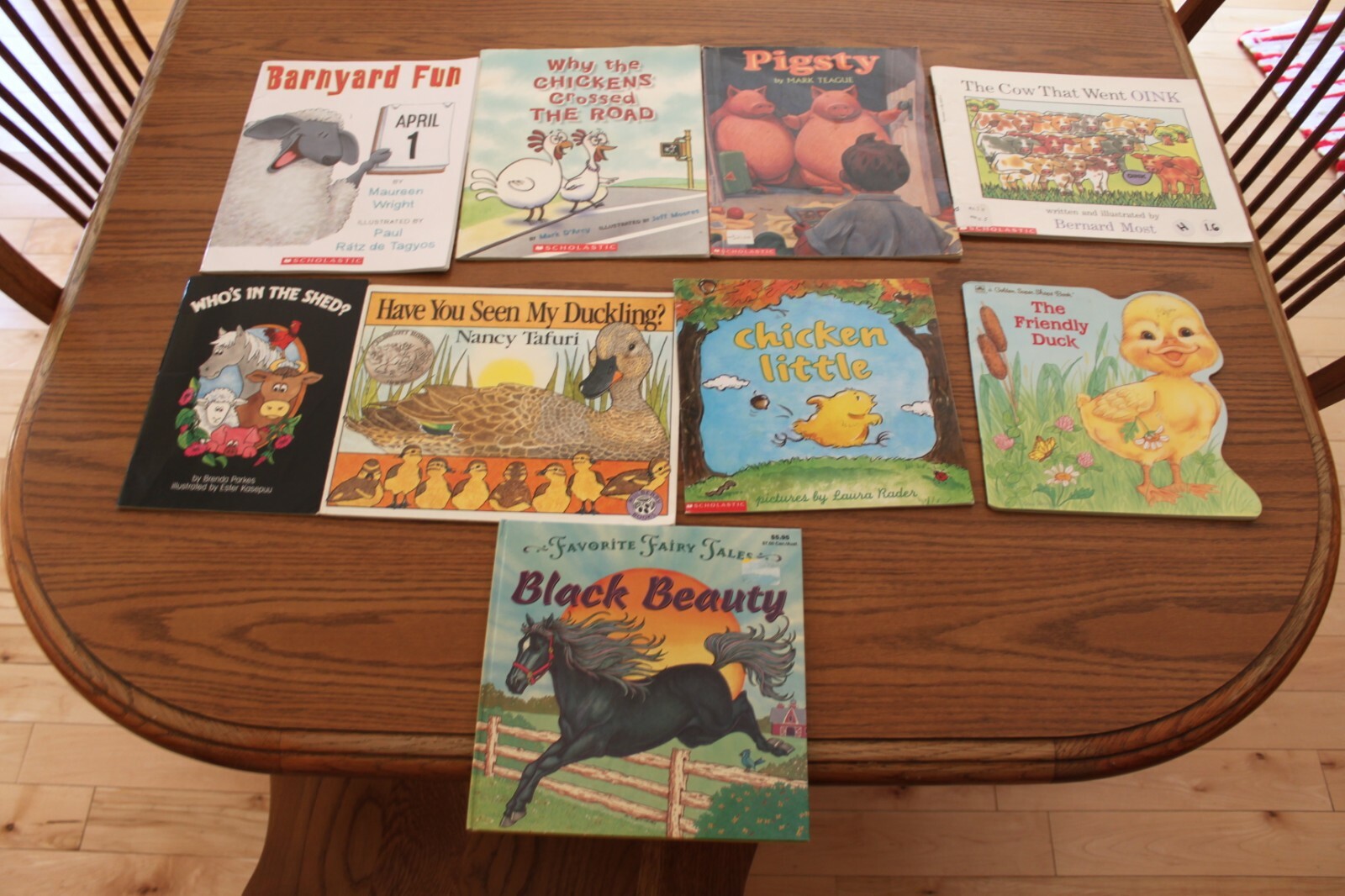 9 Animal Farm Picture Books Lot Chicken Black Beauty Pigsty Cow Duck ...