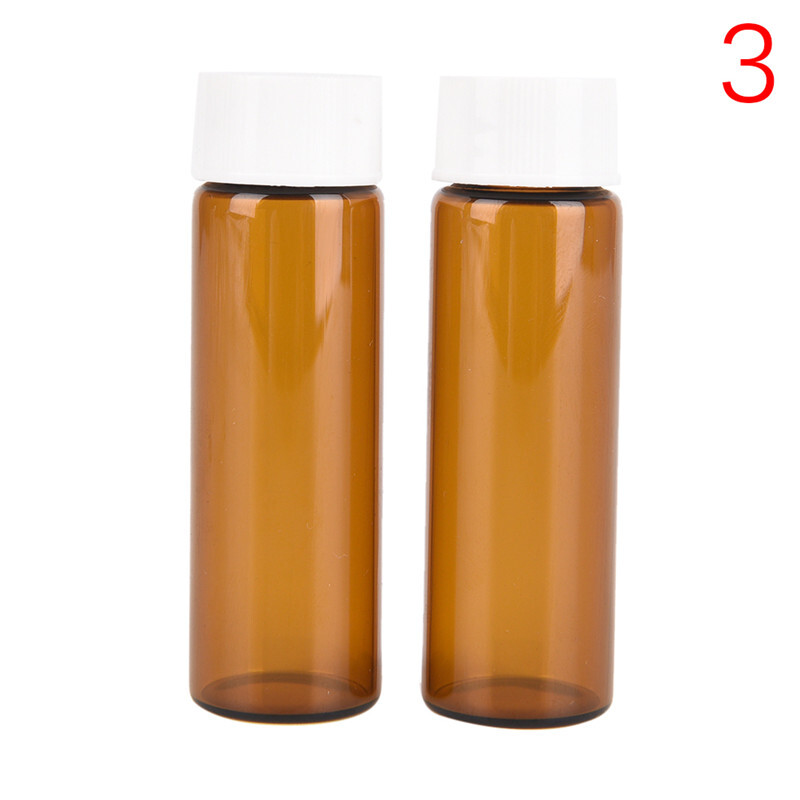 2x 15ml small lab glass vials bottle clear container with screw cap B ...