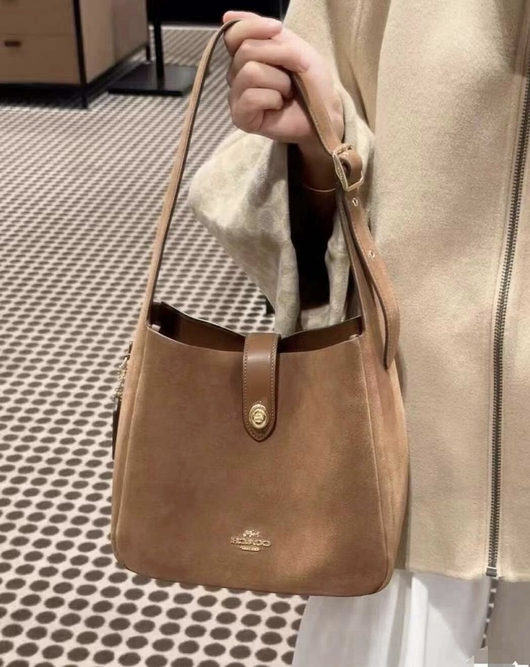 NWT Coach Hadley Convertible Crossbody Bag In Suede CW004 | eBay